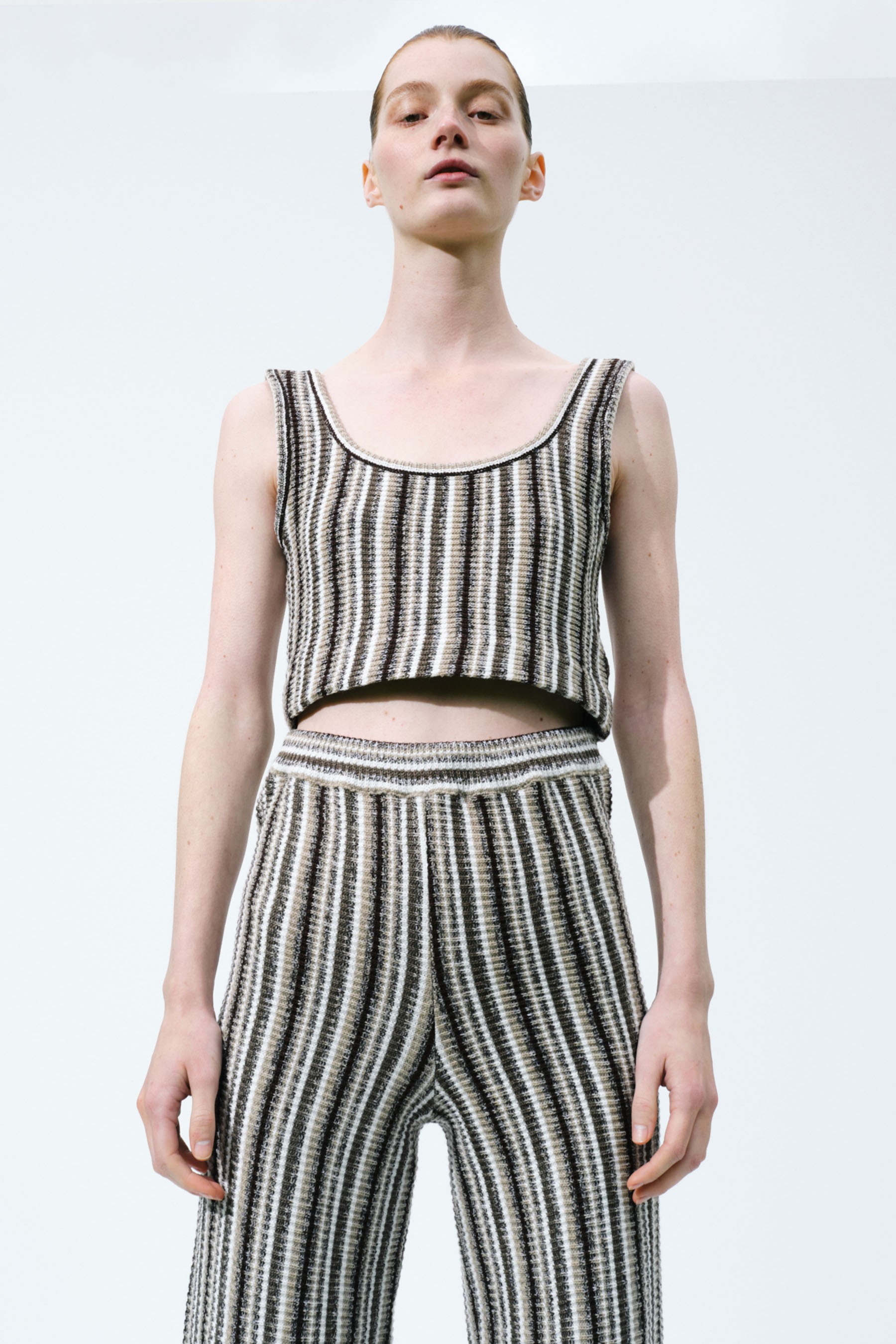 Juniper Striped Wool Crop Top - Labeca London