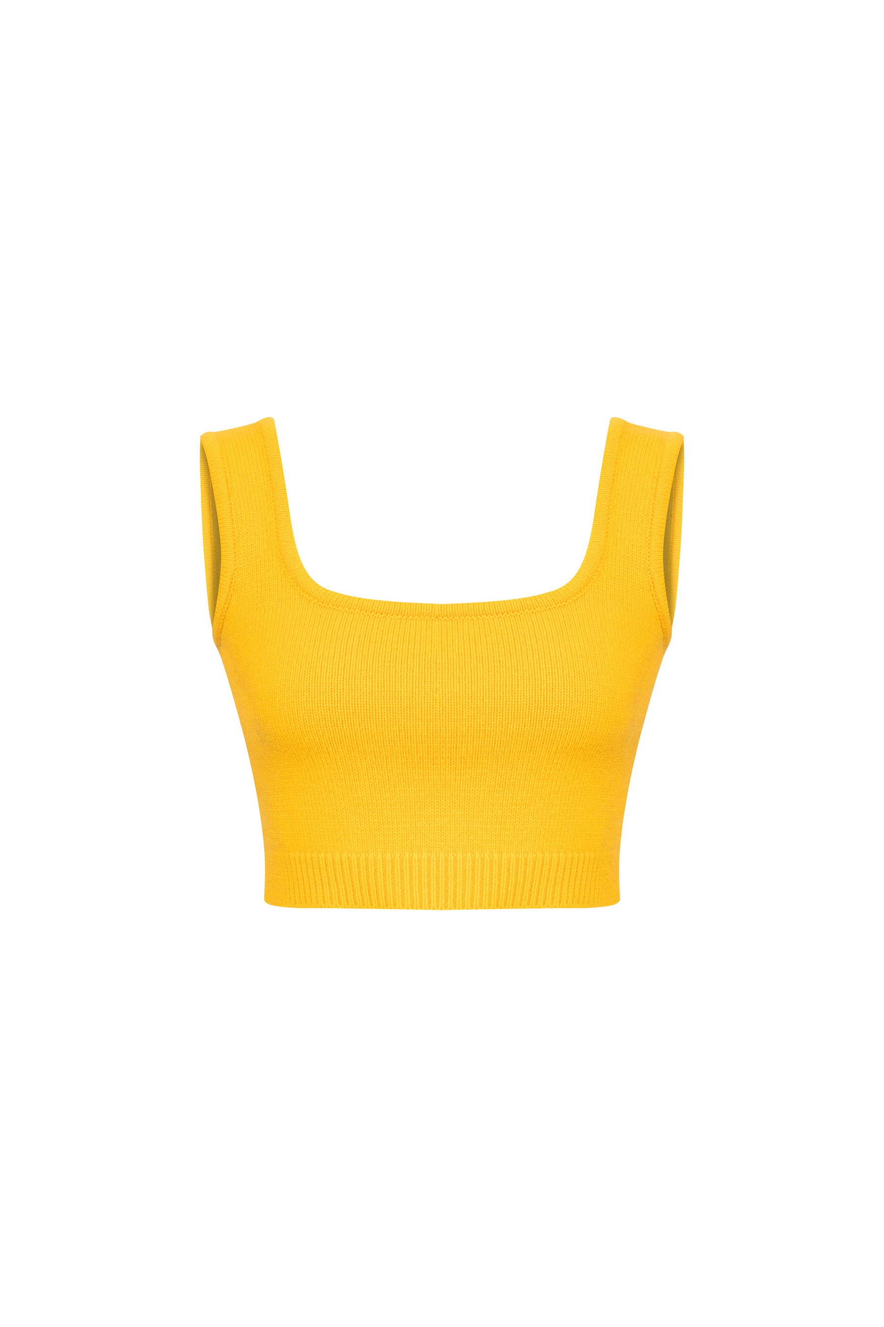 Willow Honey Yellow Cashmere Crop Top - Labeca London